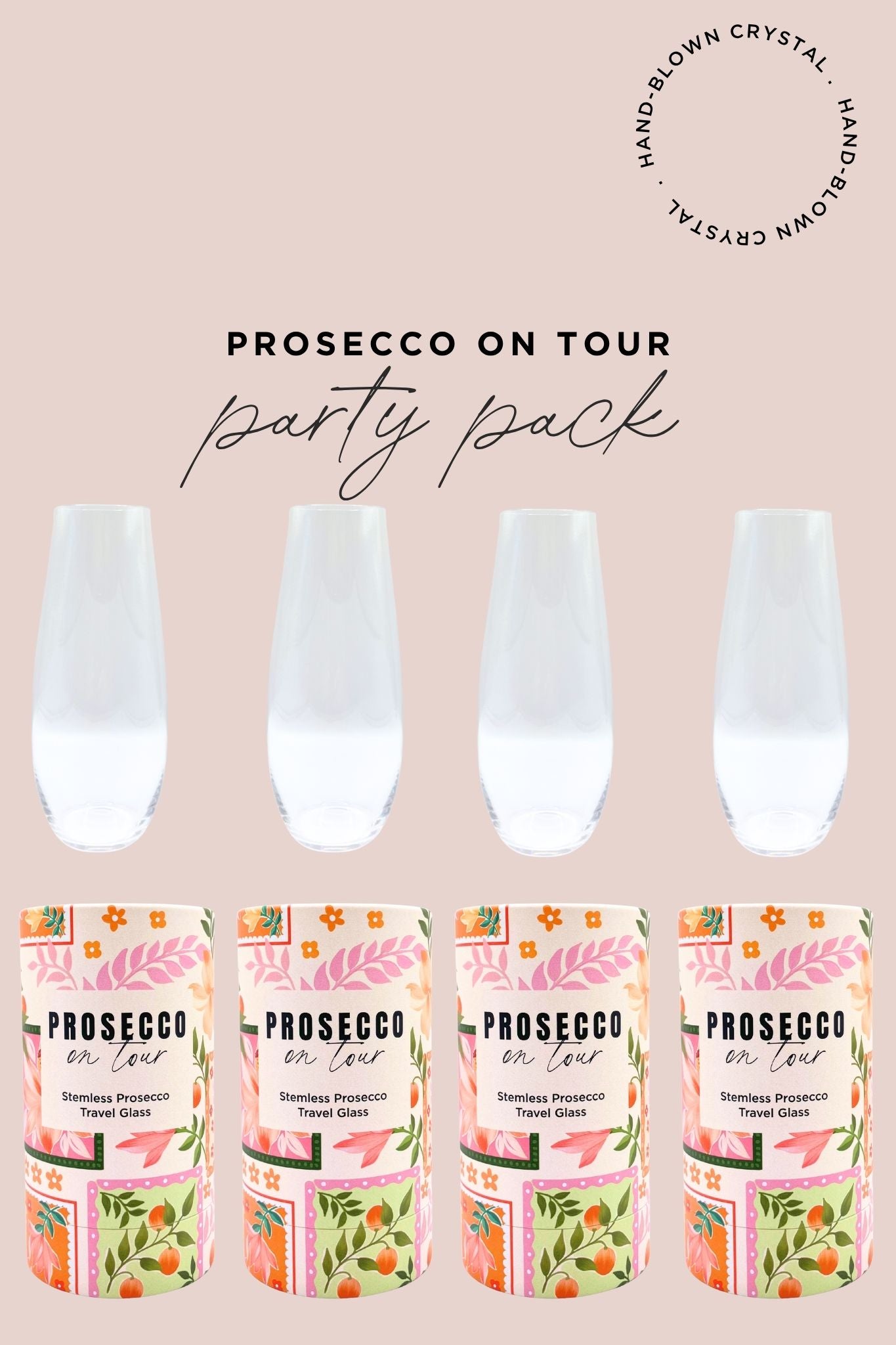 The Elsewhere Co | Crystal Prosecco Travel Glass 4 Pack – The Elsewhere Co.